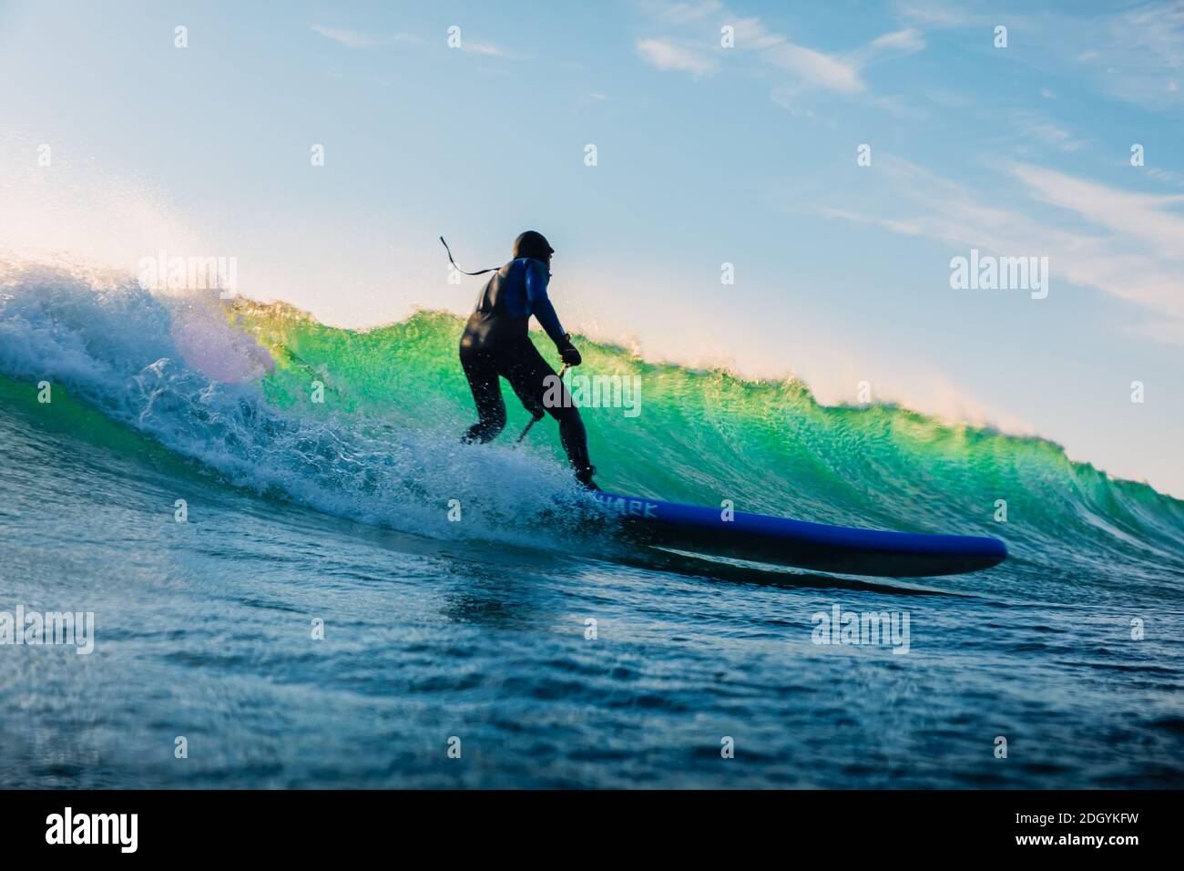 December 8, 2020. Anapa, Russia. Stand Up Paddle surfing on waves ...