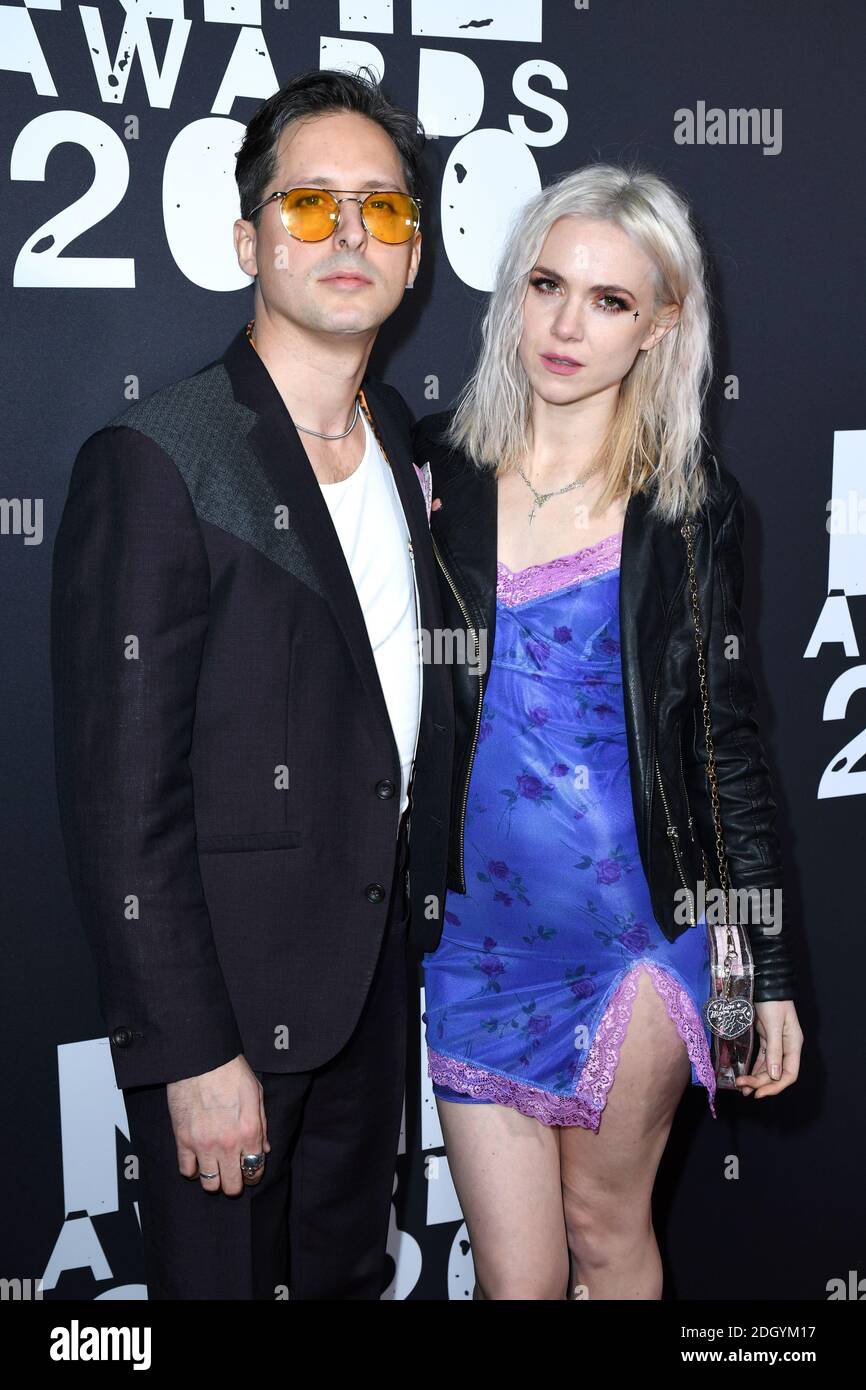 Carl Barat and Edie Langley attending the NME Awards 2020 held at The ...