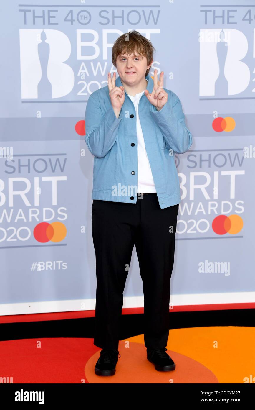 Lewis Capaldi arriving for the Brit Awards 2020 at the O2 Arena, London ...