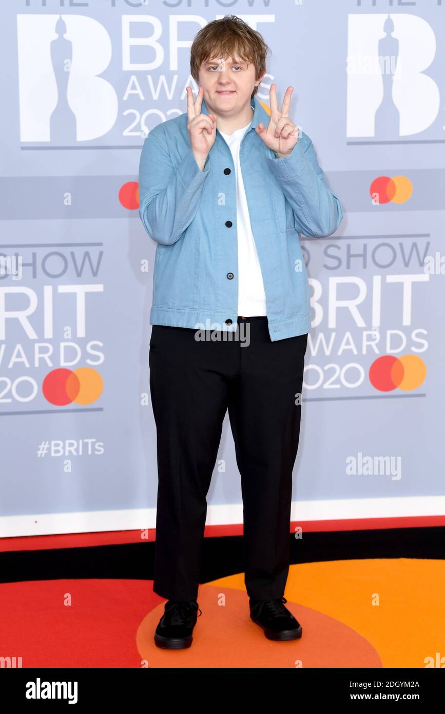 Lewis Capaldi arriving for the Brit Awards 2020 at the O2 Arena, London ...