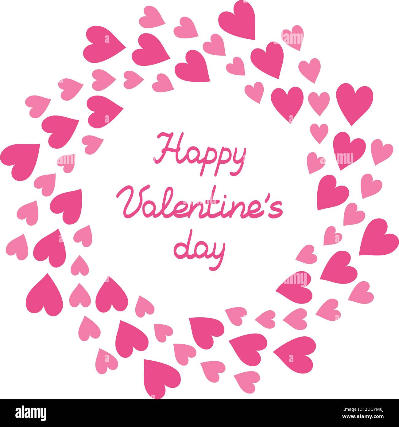 Round frame Happy Valentine's Day. Template for card, poster, print ...