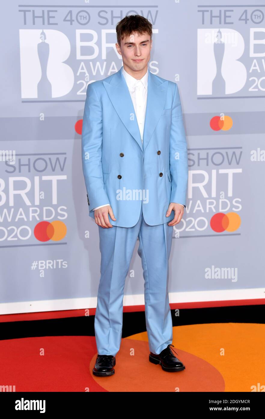 Sam Fender arriving for the Brit Awards 2020 at the O2 Arena, London ...