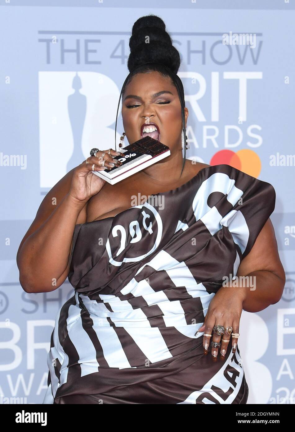 Lizzo arriving for the Brit Awards 2020 at the O2 Arena, London. Photo ...