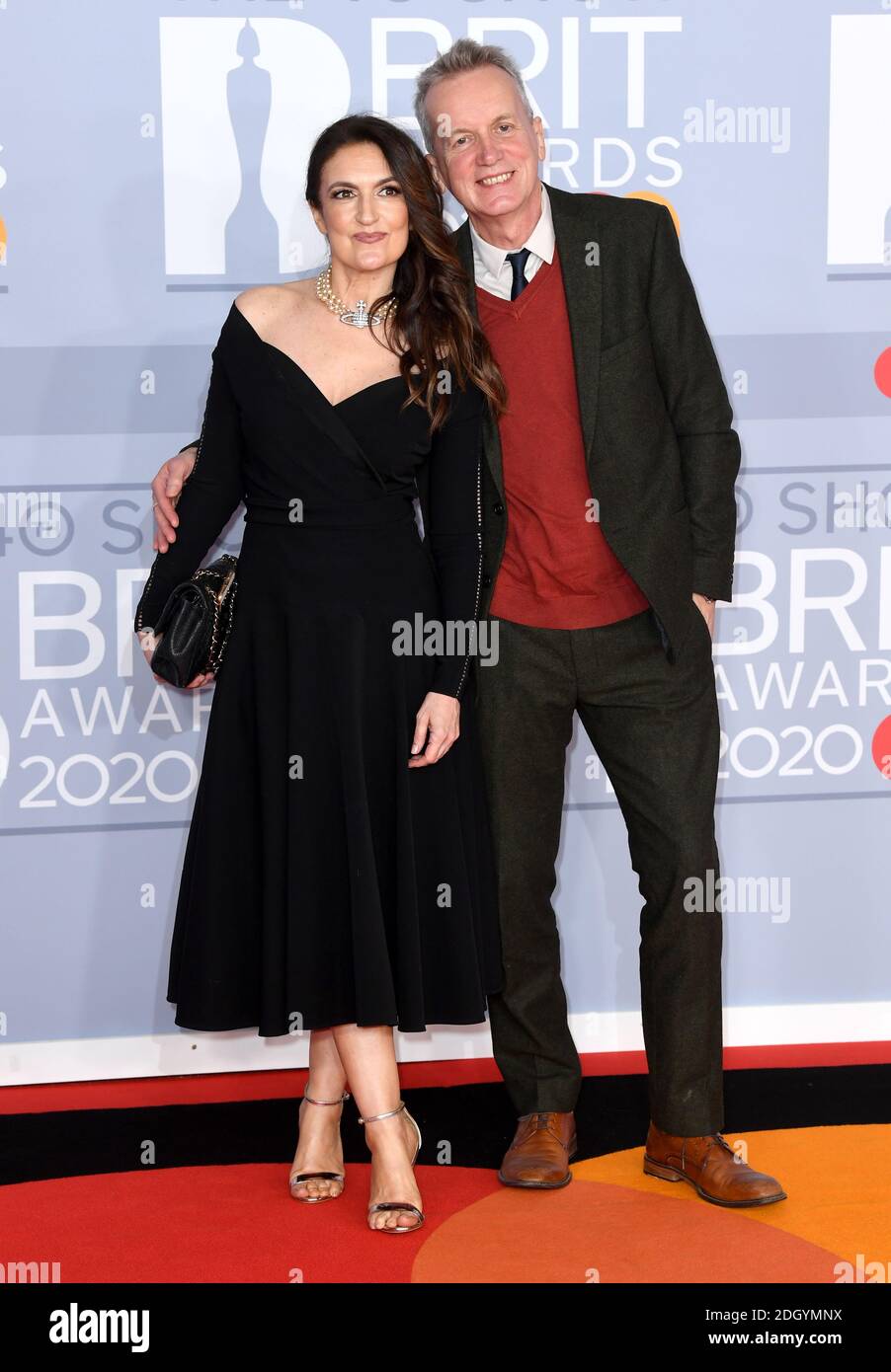 Emily Dean and Frank Skinner arriving for the Brit Awards 2020 at the ...