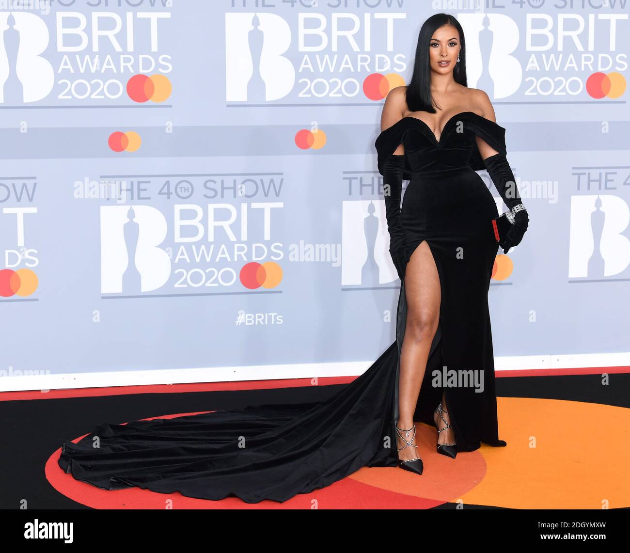 Maya Jama arriving for the Brit Awards 2020 at the O2 Arena, London ...