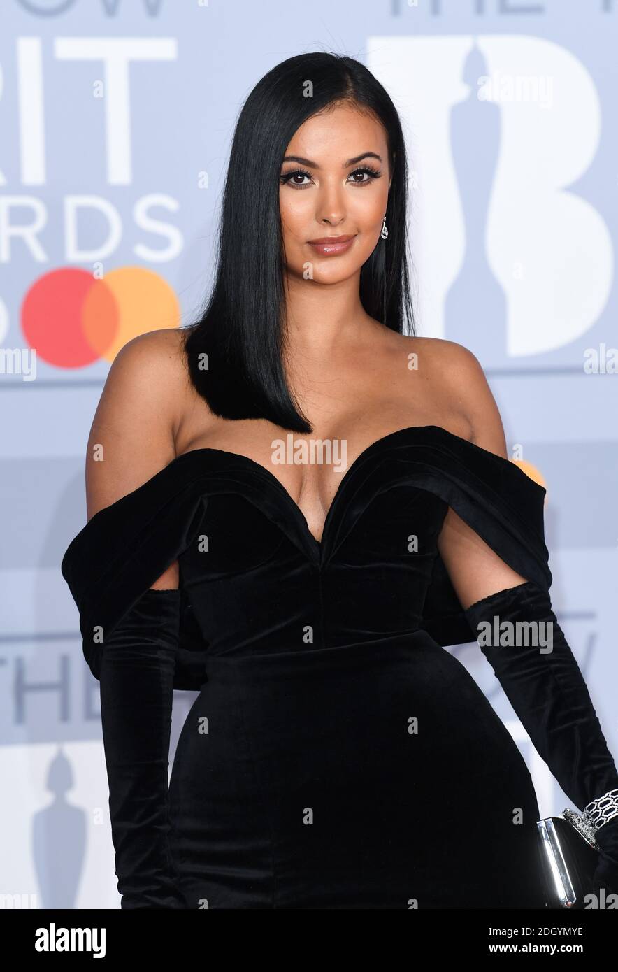 Maya Jama arriving for the Brit Awards 2020 at the O2 Arena, London ...