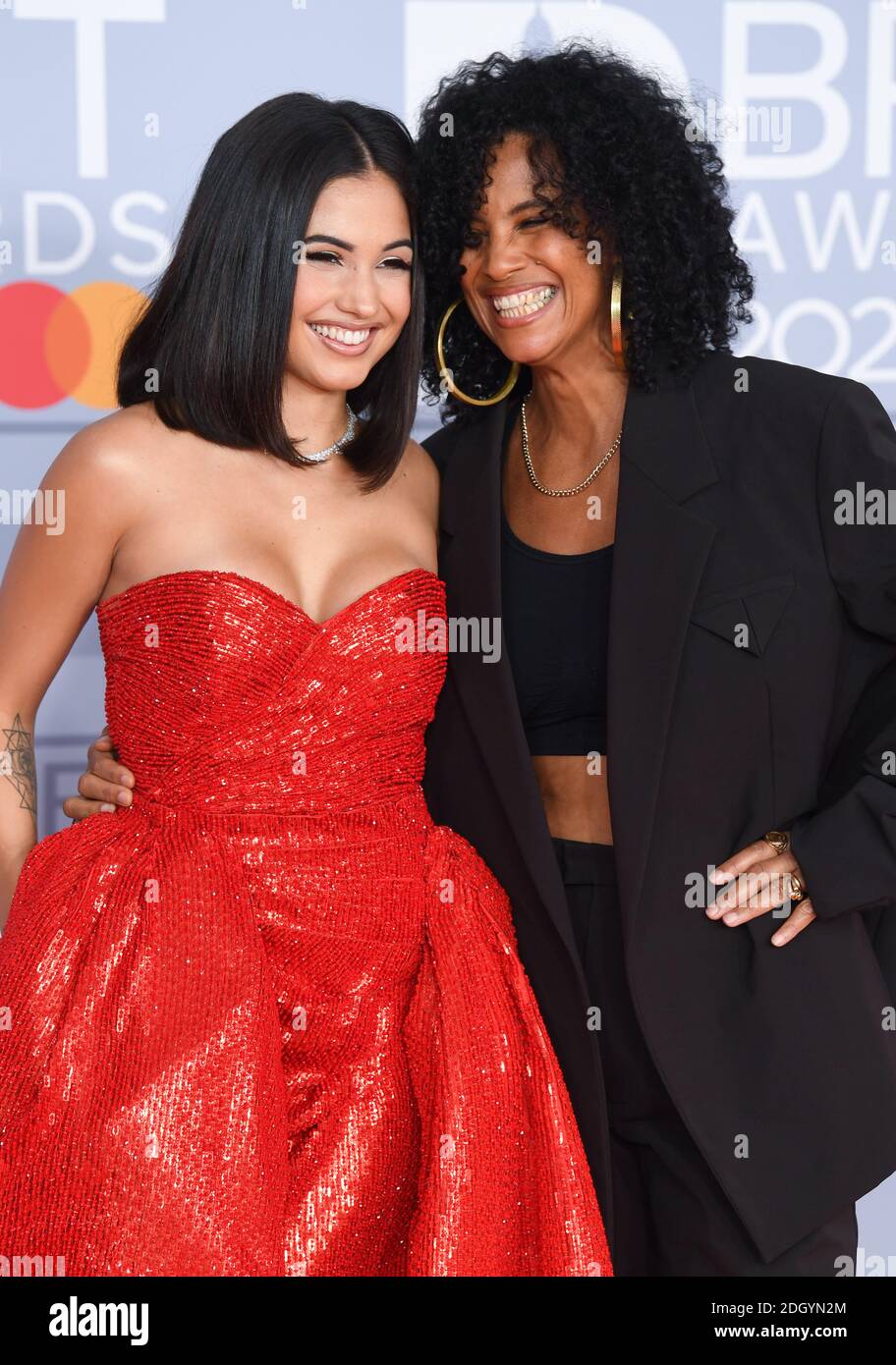 Mabel and mother Neneh Cherry arriving for the Brit Awards 2020 at the ...