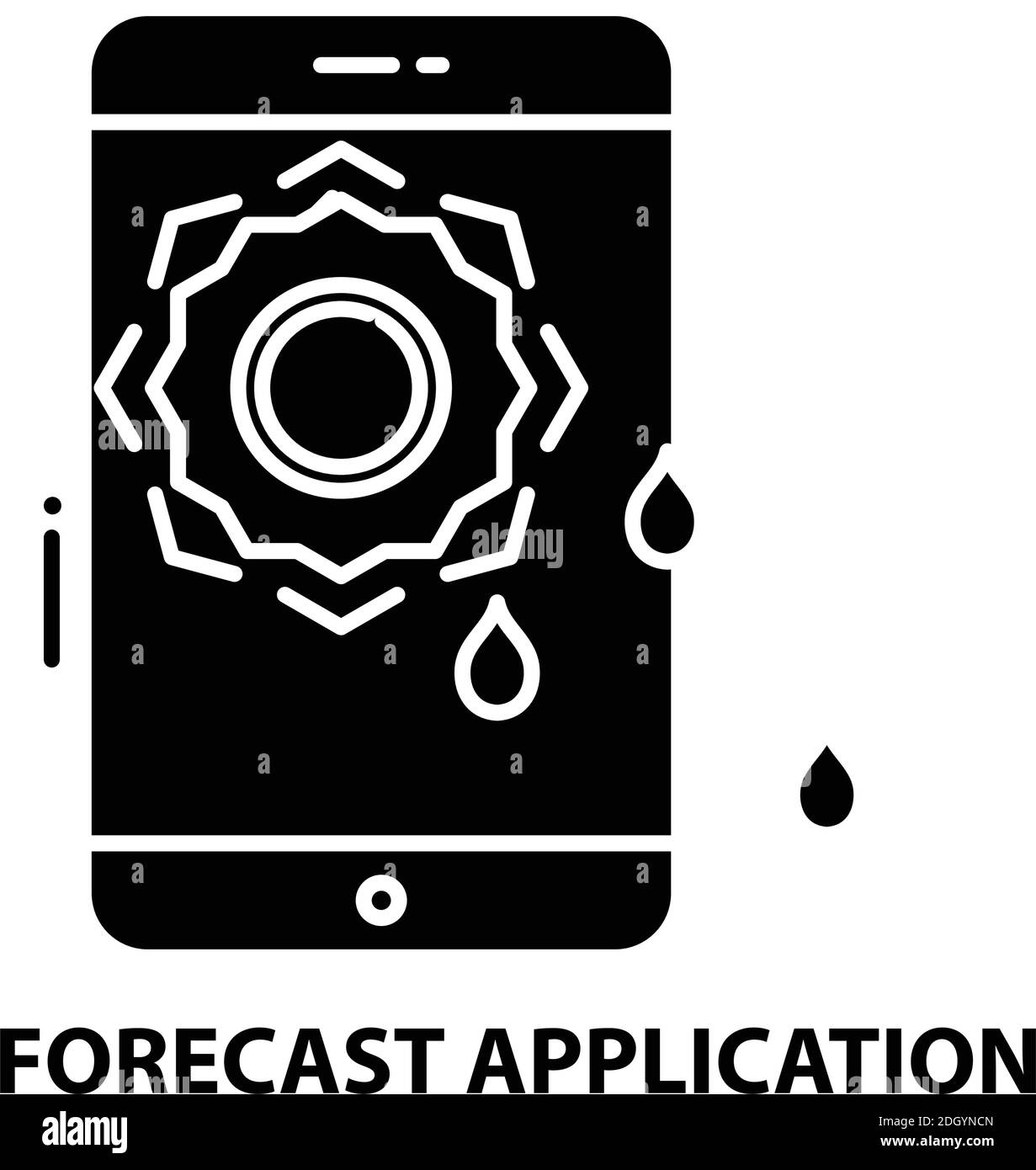 forecast application icon, black vector sign with editable strokes ...
