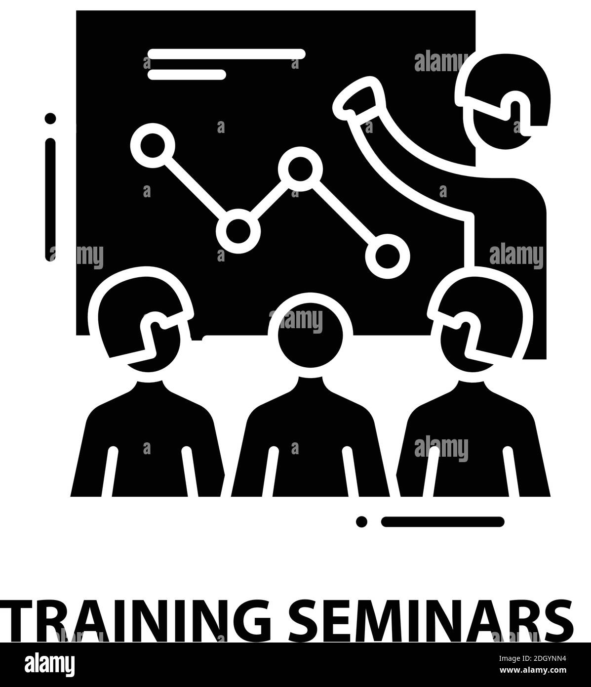 training seminars icon, black vector sign with editable strokes ...