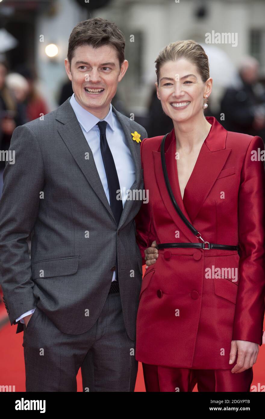 Sam Riley and Rosamund Pike attending the UK Premiere of RADIOACTIVE at ...