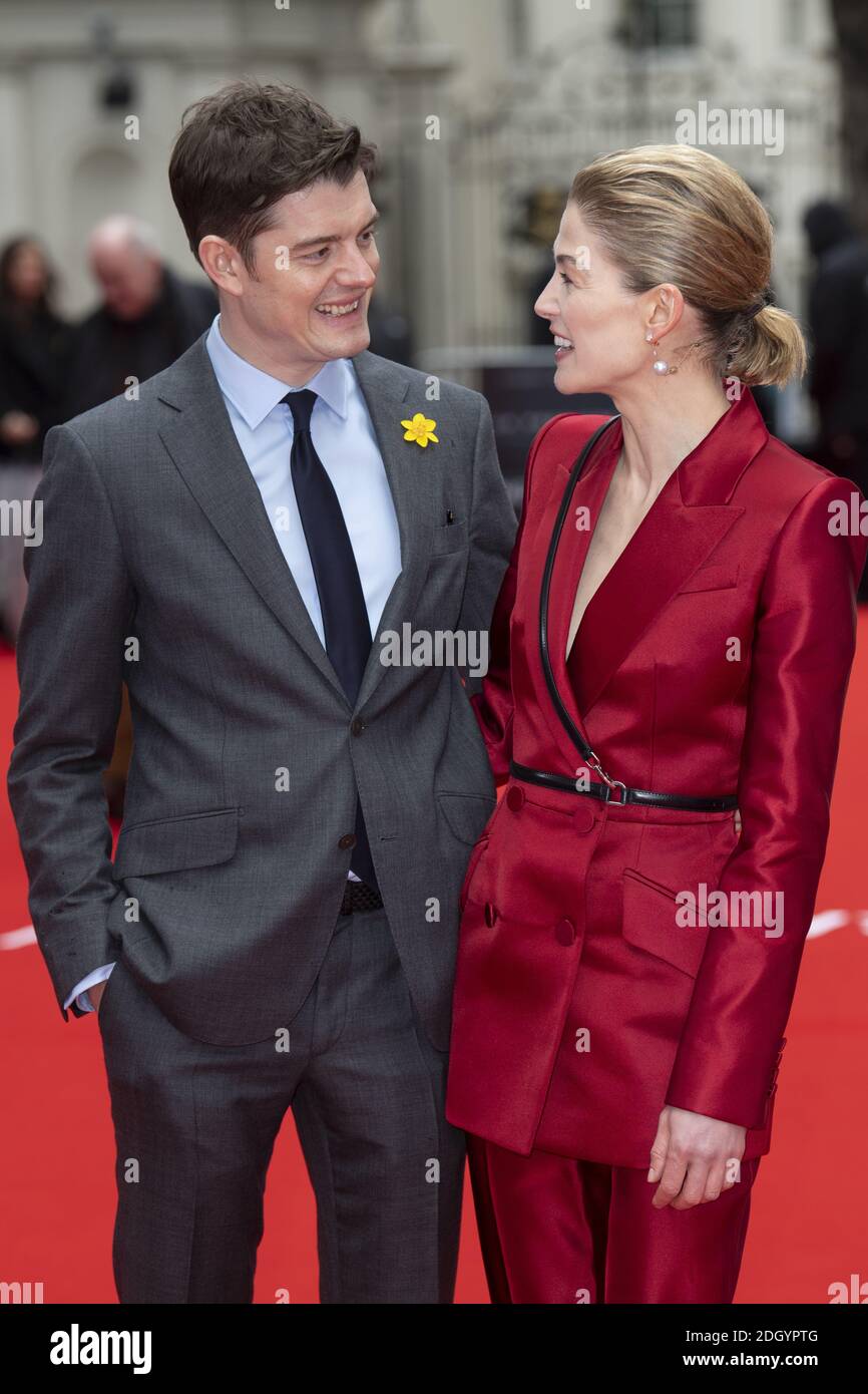 Sam Riley and Rosamund Pike attending the UK Premiere of RADIOACTIVE at ...