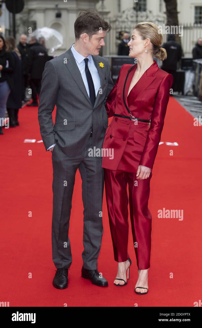 Sam Riley and Rosamund Pike attending the UK Premiere of RADIOACTIVE at ...