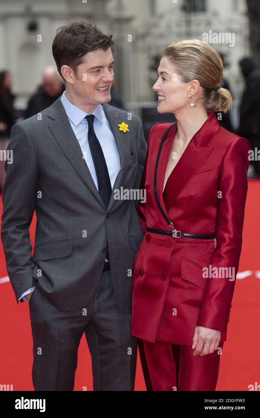 Sam Riley and Rosamund Pike attending the UK Premiere of RADIOACTIVE at ...