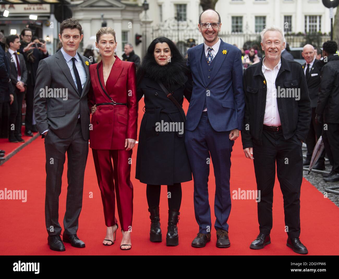Sam Riley, Rosamund Pike, Marjane Satrapi, Jack Thorne and Paul Webster ...