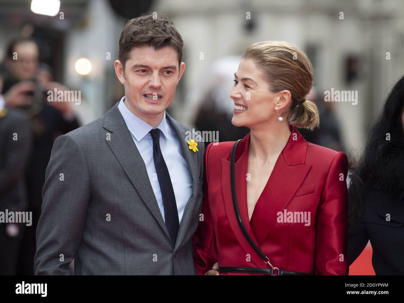 Sam Riley and Rosamund Pike attending the UK Premiere of RADIOACTIVE at ...