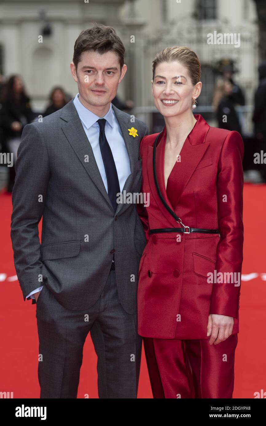Sam Riley and Rosamund Pike attending the UK Premiere of RADIOACTIVE at ...