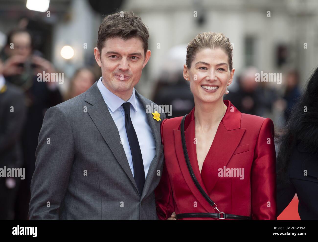 Sam Riley and Rosamund Pike attending the UK Premiere of RADIOACTIVE at ...