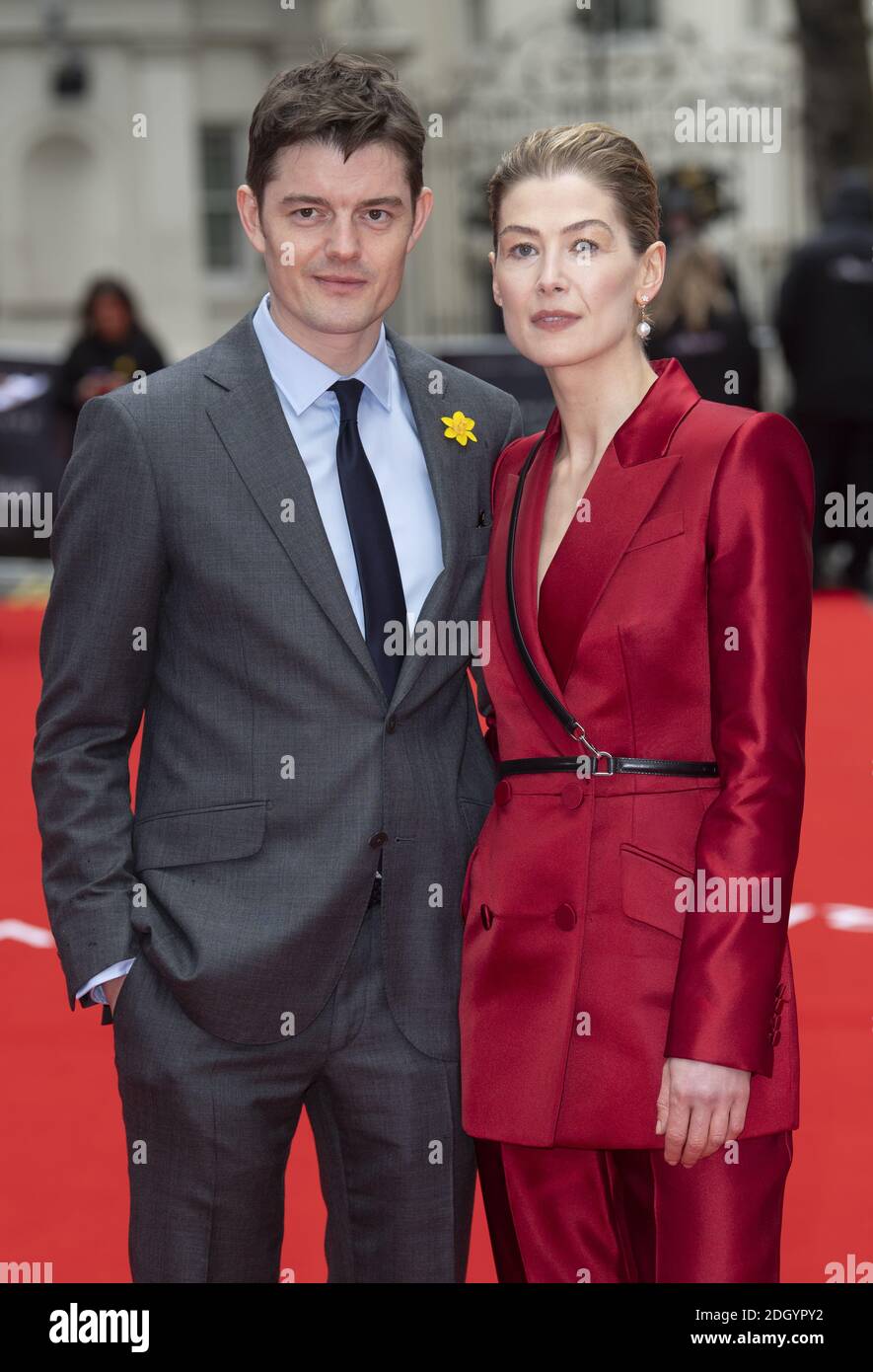 Sam Riley and Rosamund Pike attending the UK Premiere of RADIOACTIVE at ...