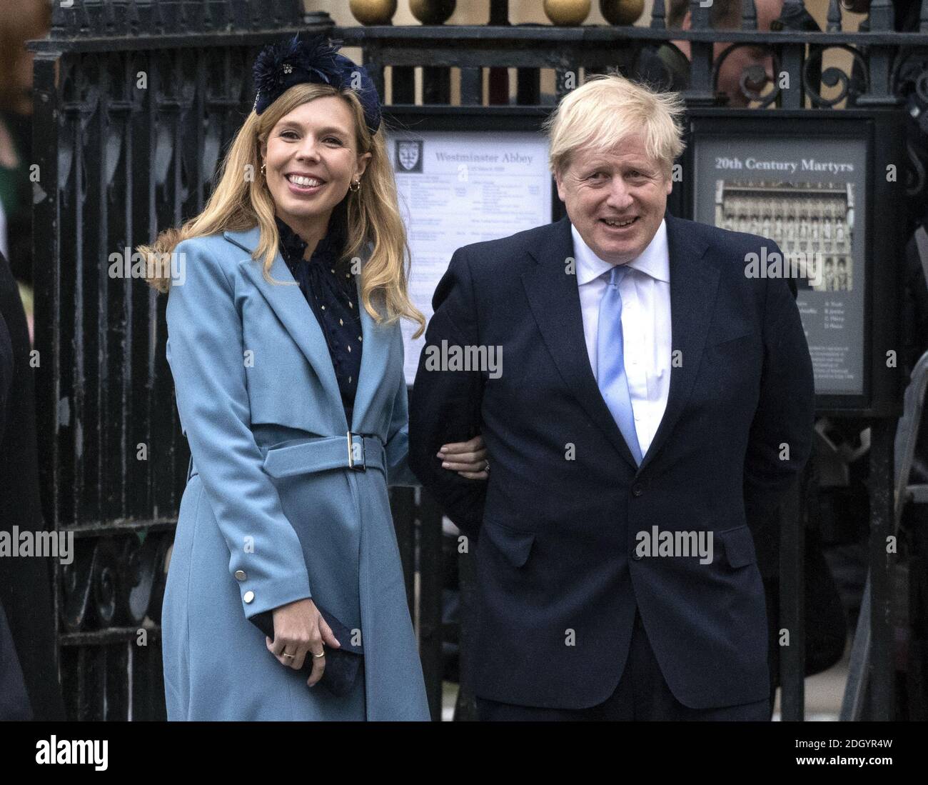 Boris Johnson and Carrie Symonds leaving after the Commonwealth Day ...