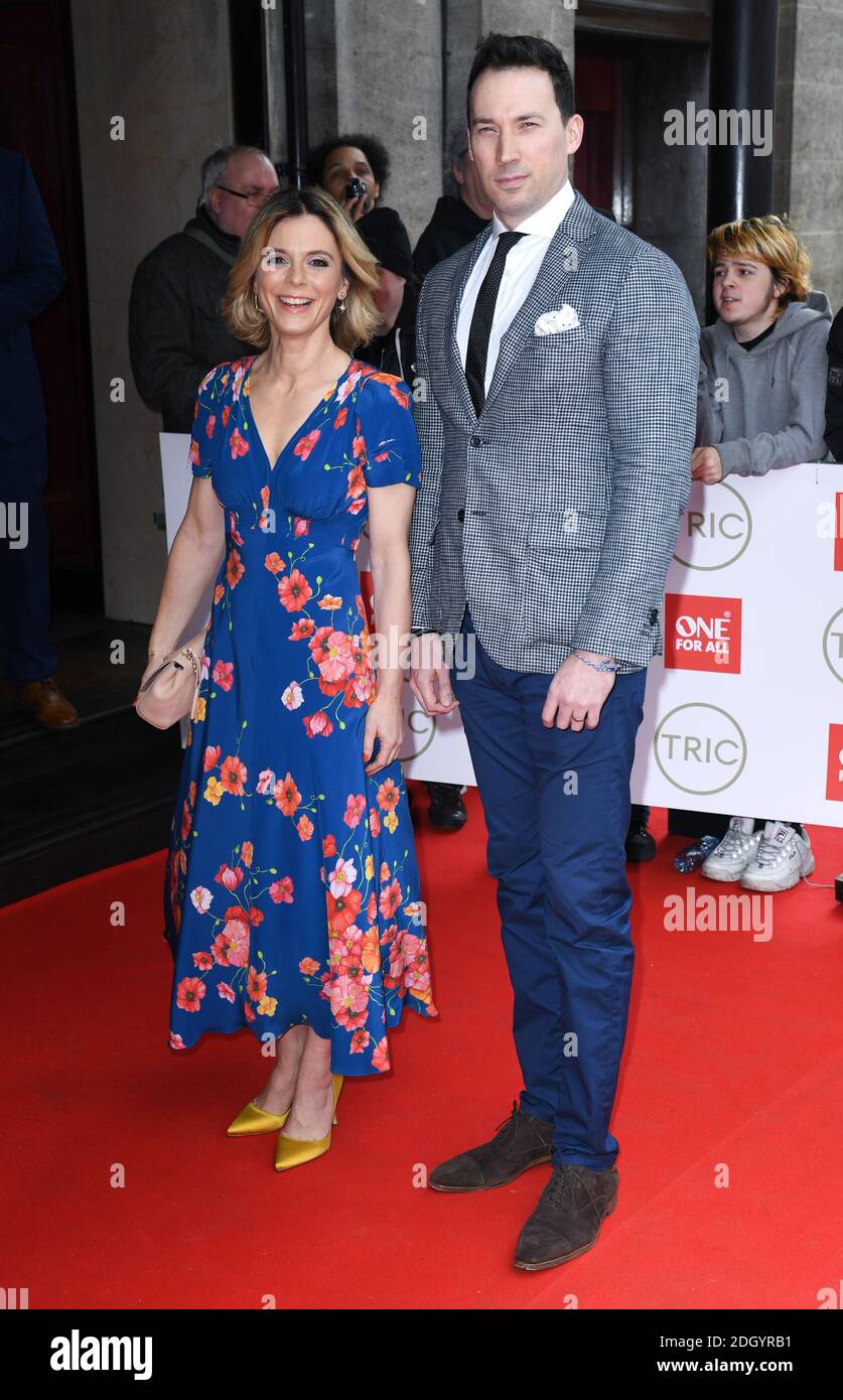 David Caves and Emilia Fox arriving at the TRIC Awards, Grovesnor House ...