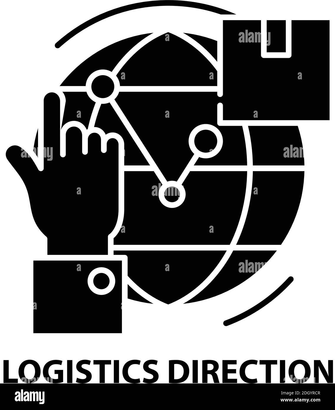 logistics direction icon, black vector sign with editable strokes ...