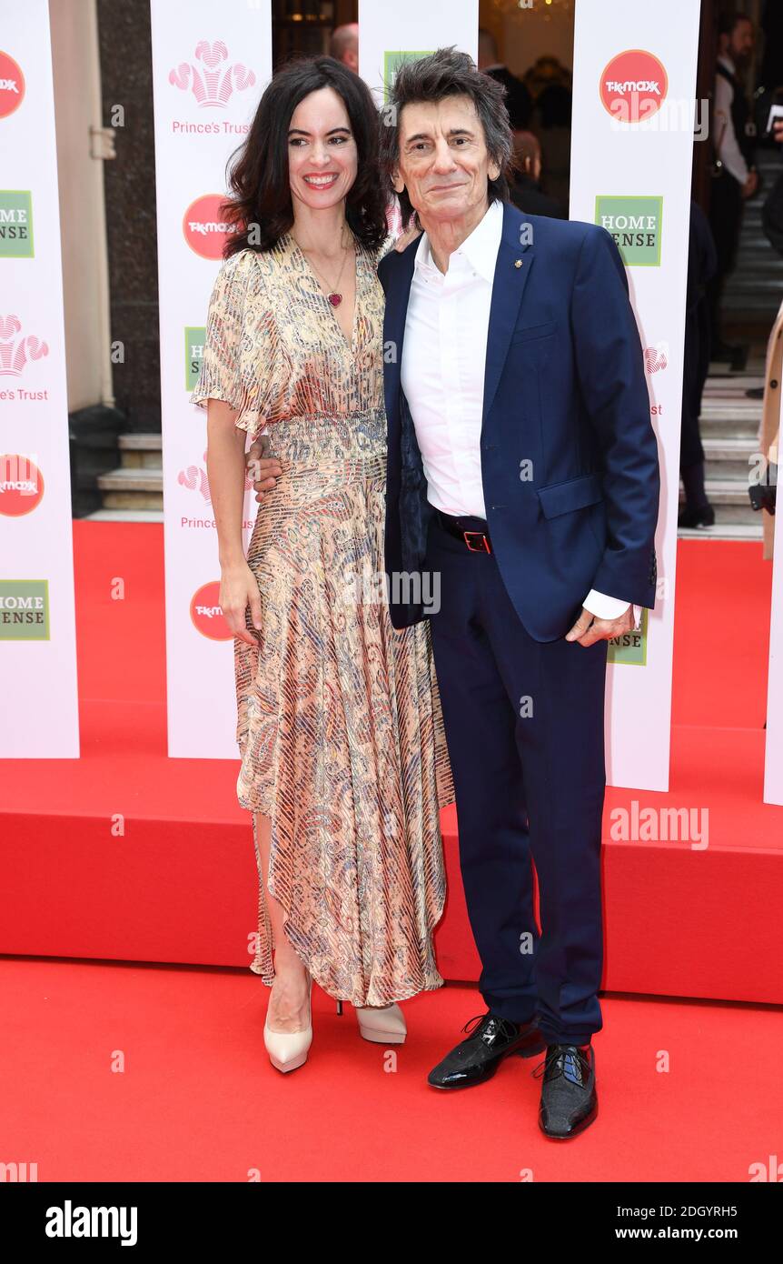 Ronnie Wood (right) and Sally Humphreys arriving at The Prince's Trust ...