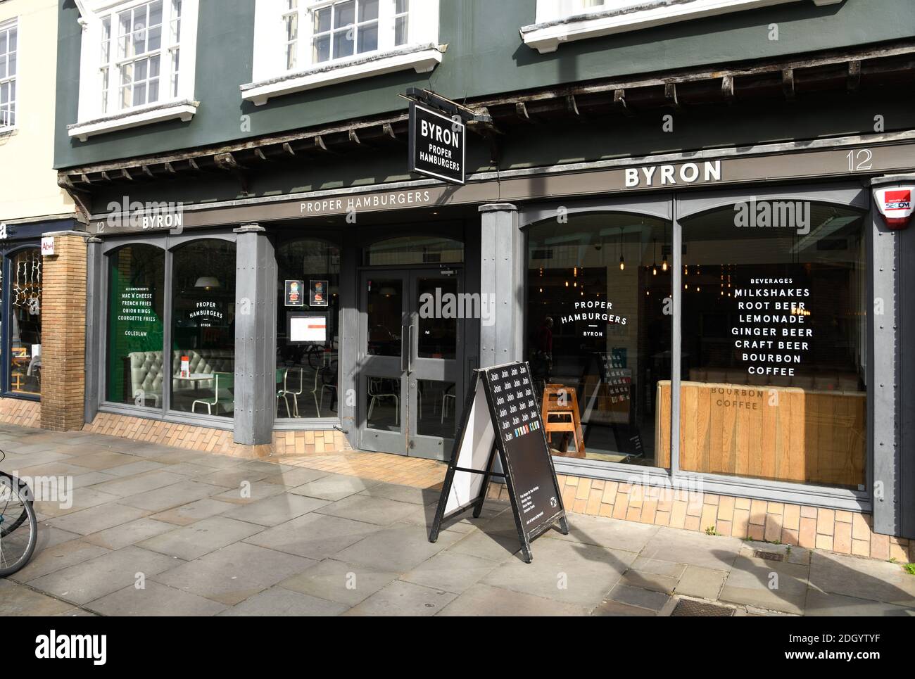 Byron Burger restaurant, Cambridge City Centre. Photo credit should ...