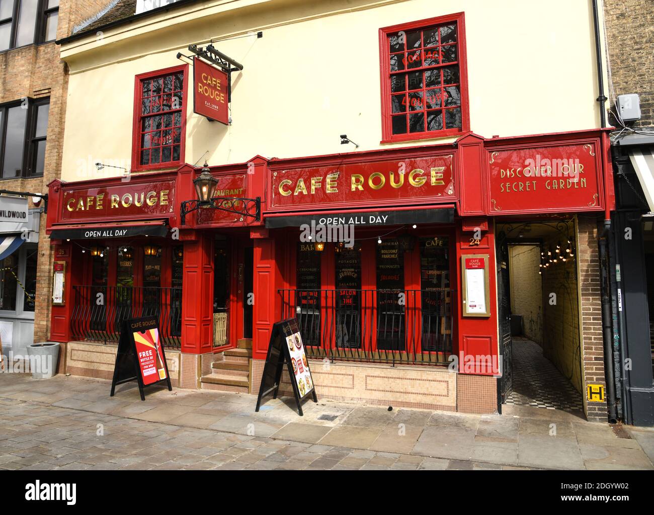 Cafe Rouge restaurant, Cambridge City Centre. Photo credit should read ...