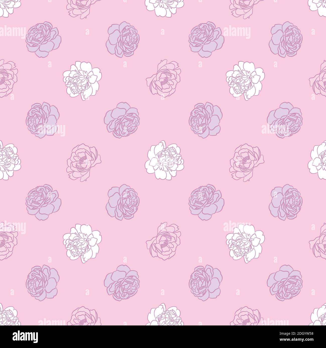 Purple floral peony pattern Stock Vector Image & Art - Alamy