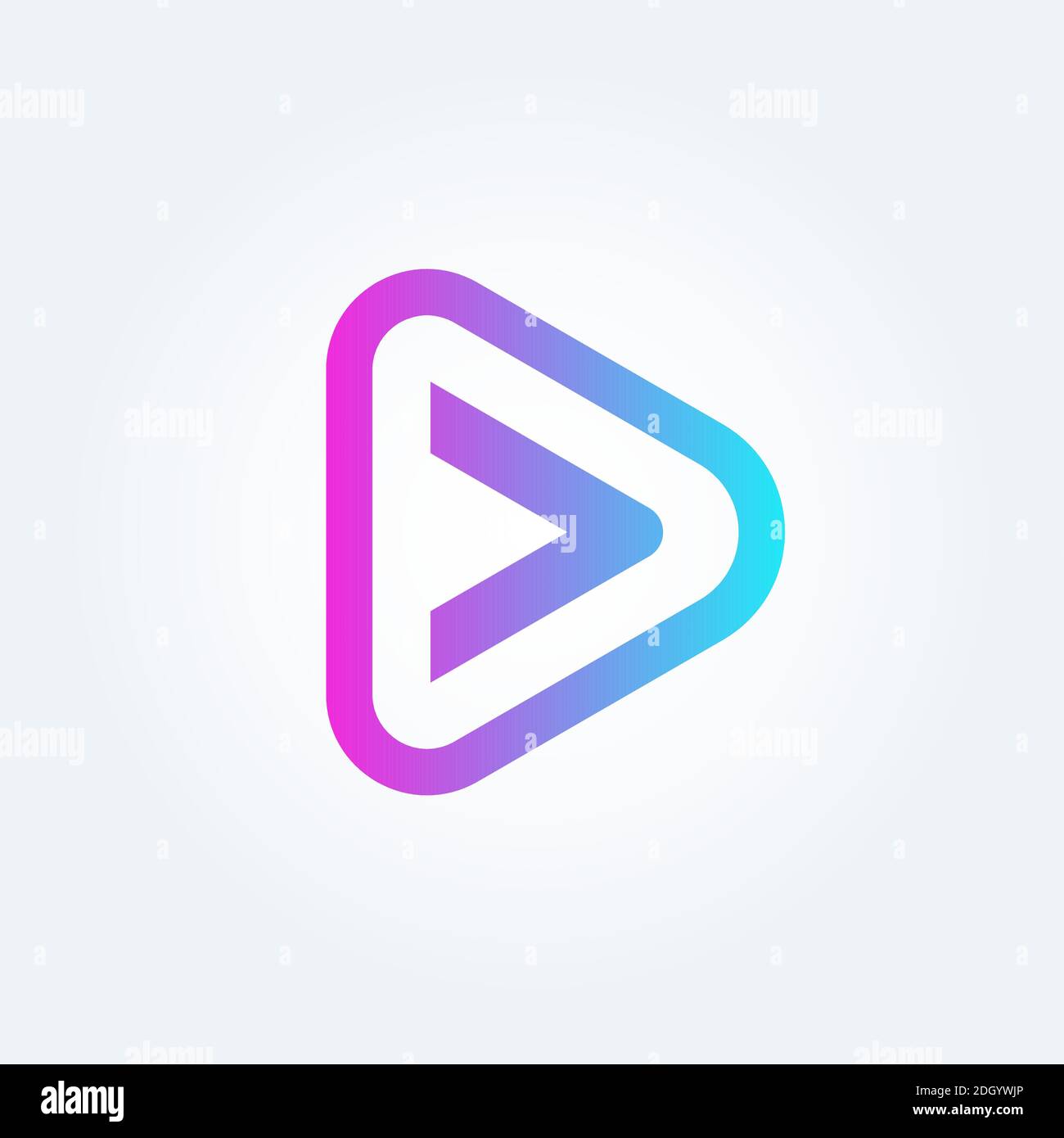Check colorful icon, play abstract button, letter V logo concept ...