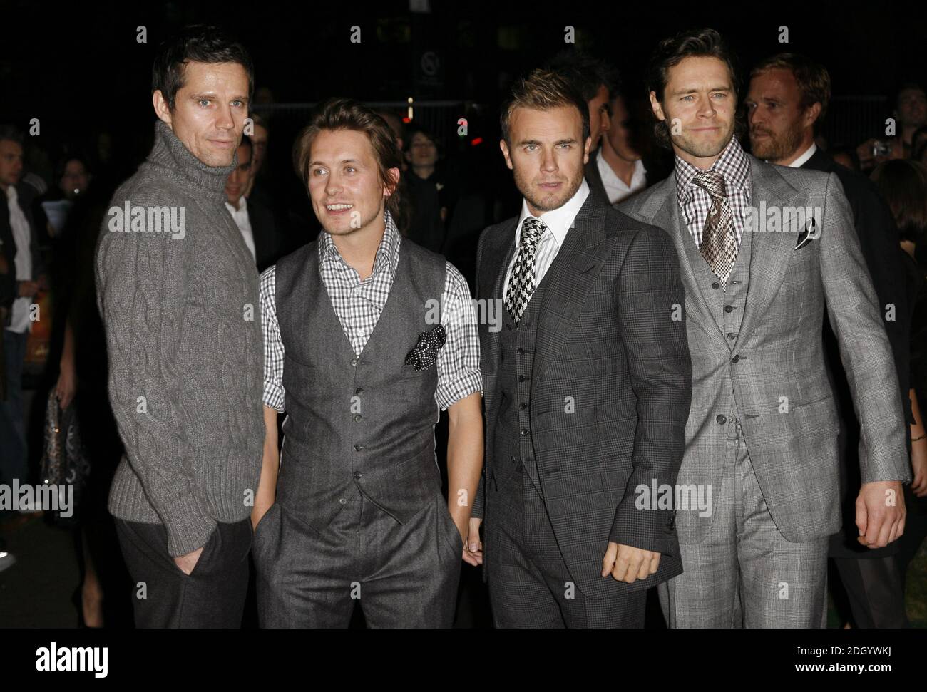 Boy band Take That arriving at the European Premiere of Stardust, Odeon ...