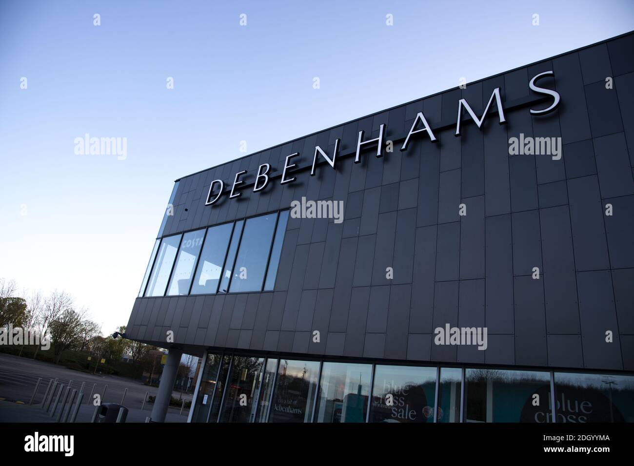 The sun sets over the Debenhams store on Stevenage's Roaring Meg Retail ...
