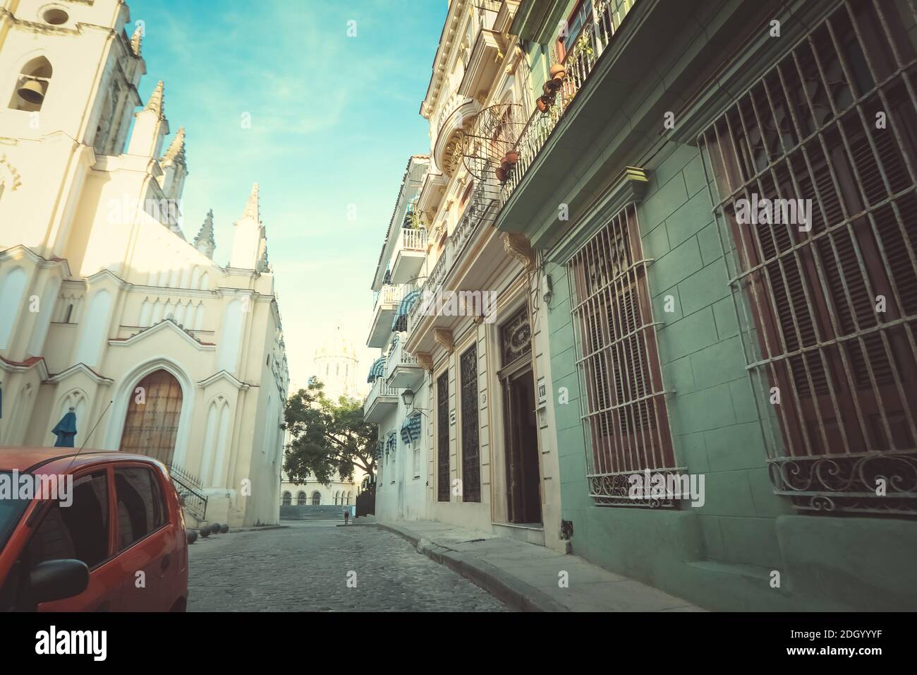 Colorful architecture of the Atlantic coast of Havana, the capital of ...