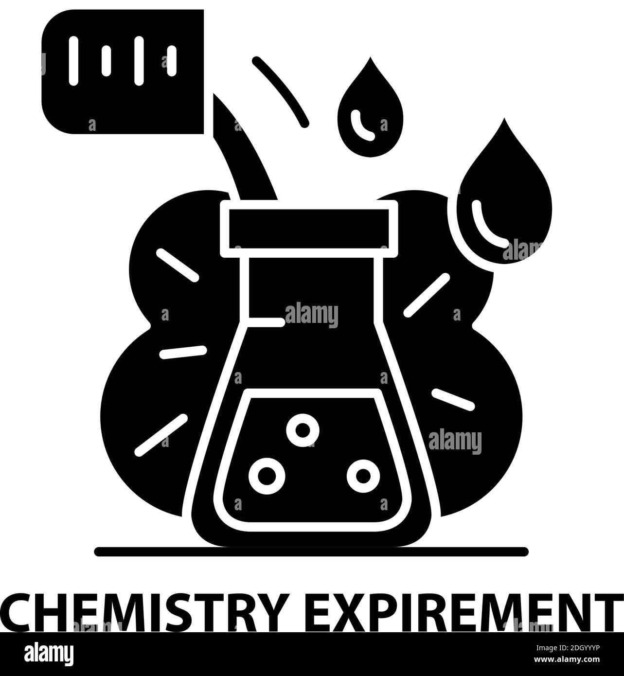 chemistry expirement icon, black vector sign with editable strokes ...