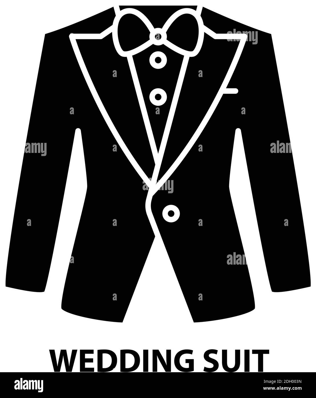 wedding suit icon, black vector sign with editable strokes, concept ...