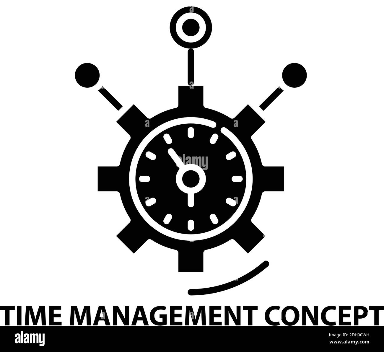 time management concept icon, black vector sign with editable strokes ...