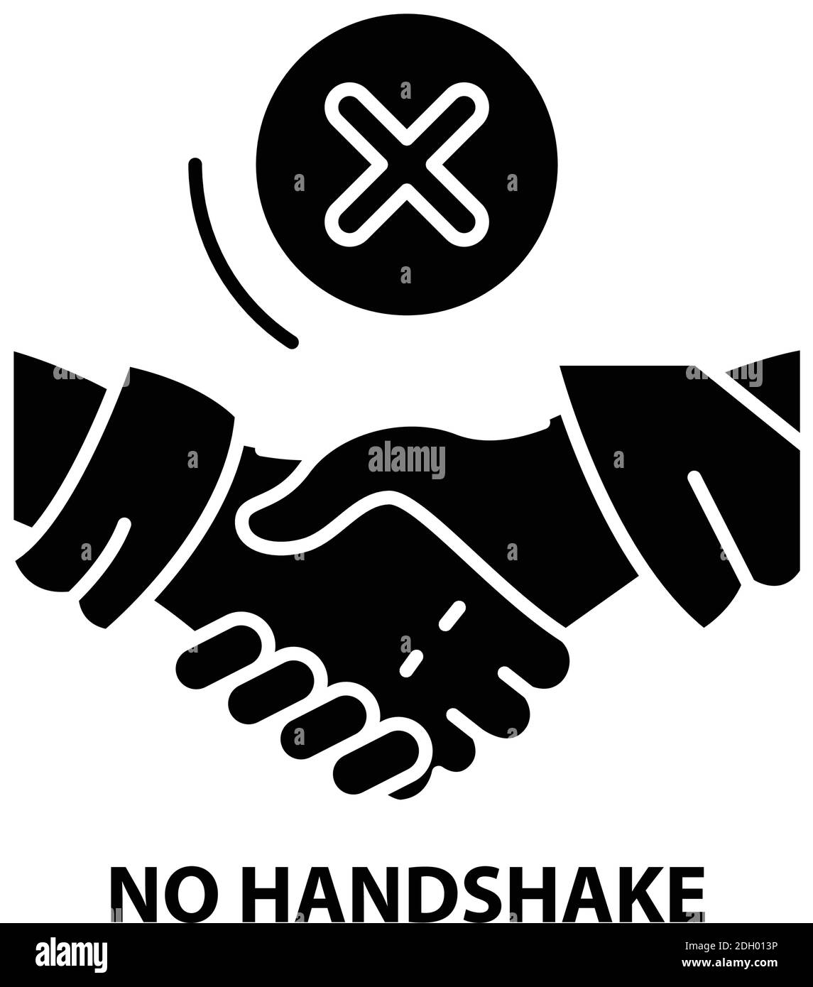 no handshake icon, black vector sign with editable strokes, concept ...