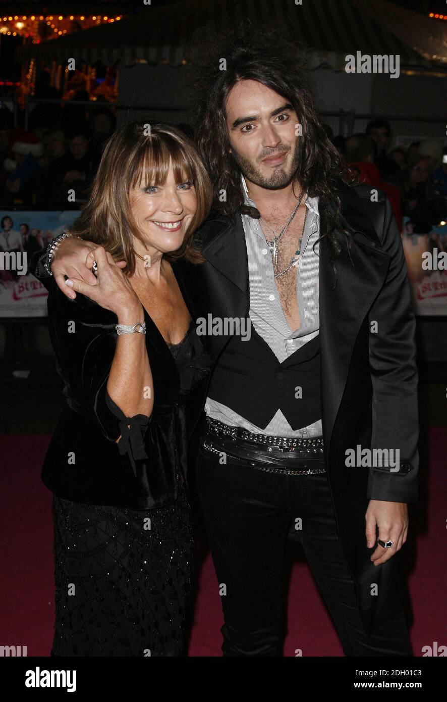 Russell Brand and mother arriving at the World Premiere of St Trinian's ...