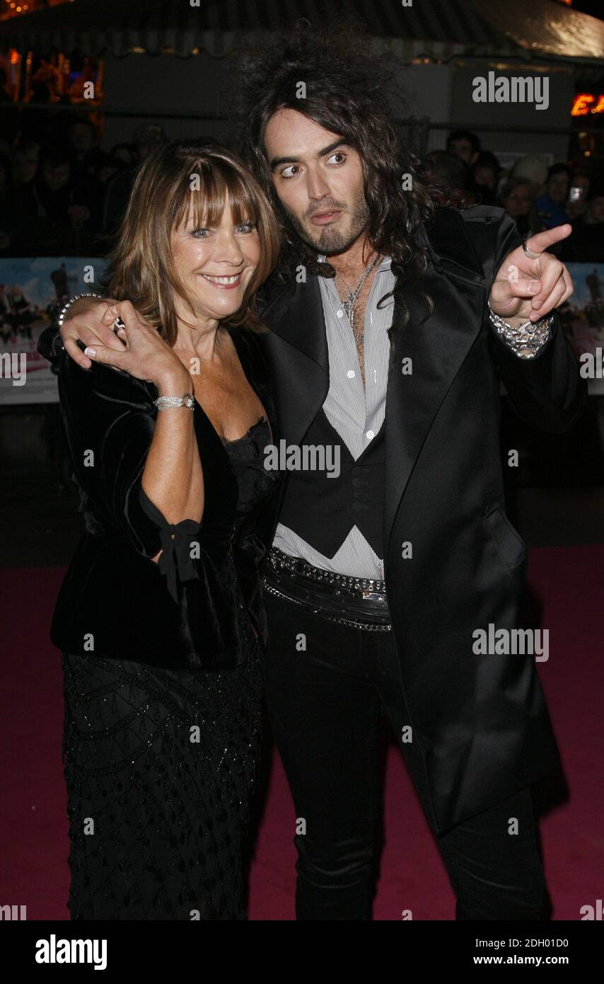 Russell Brand and mother arriving at the World Premiere of St Trinian's ...