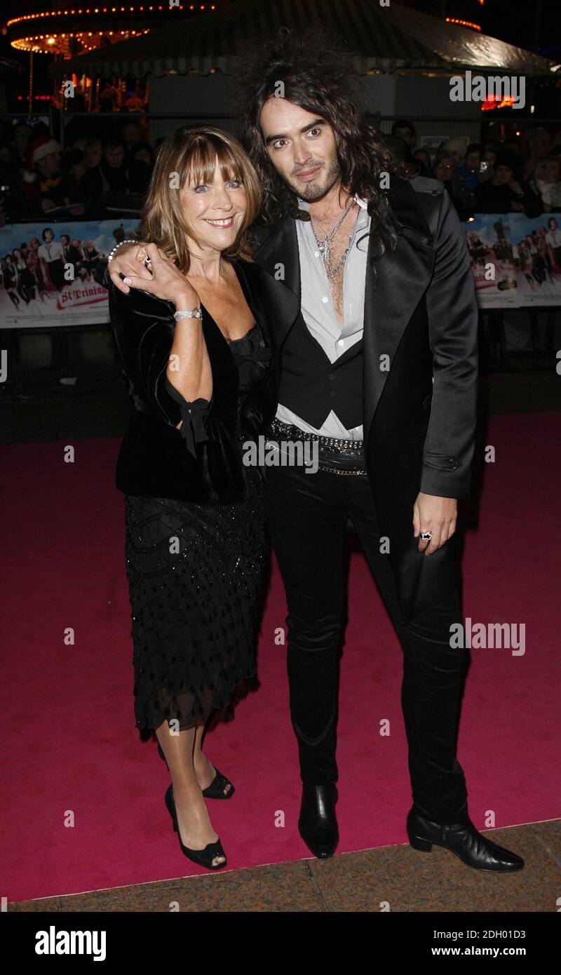 Russell Brand and mother arriving at the World Premiere of St Trinian's ...