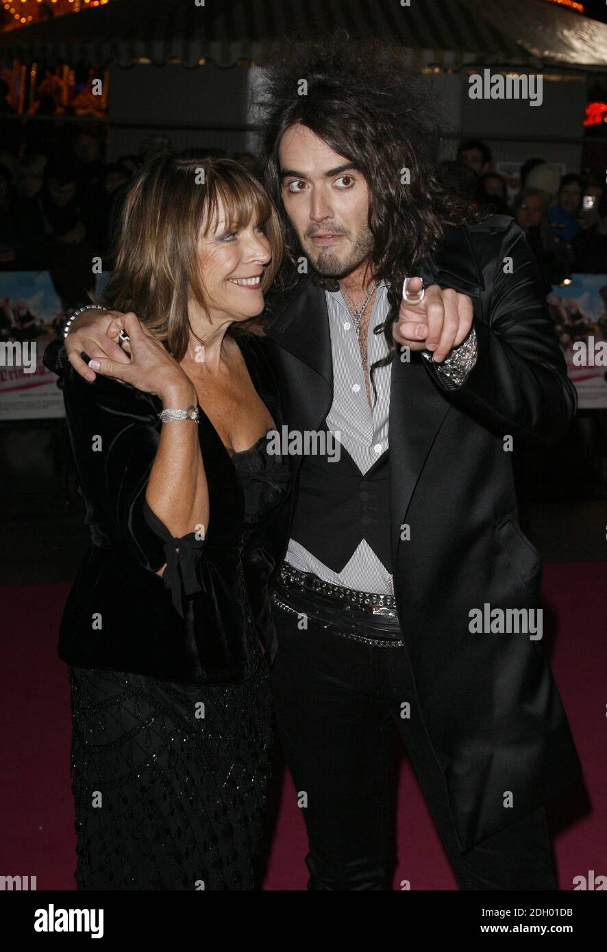 Russell Brand and mother arriving at the World Premiere of St Trinian's ...