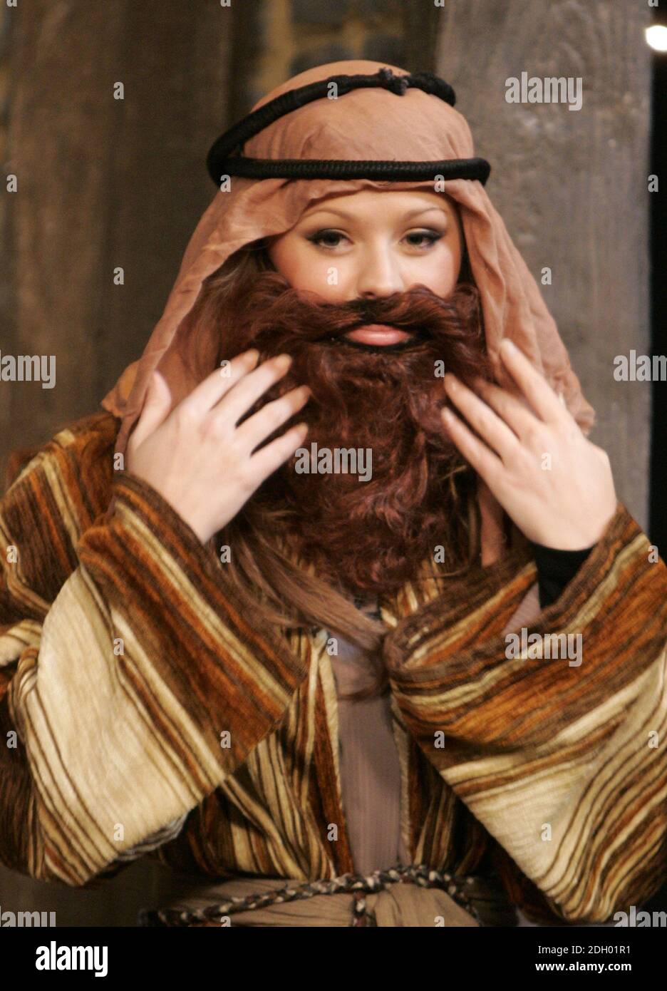 Kimberley Walsh from Girls Aloud during filming a nativity play for the ...