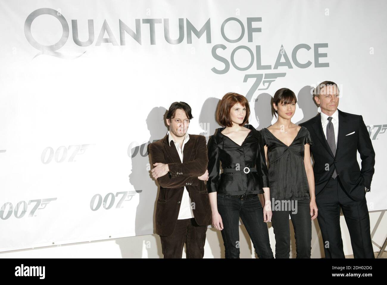 Mathieu Amalric, Olga Kurylenko, Daniel Craig and Gemma Arterton at the photocall for the new ...