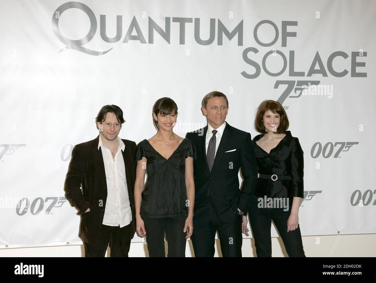 Mathieu Amalric, Olga Kurylenko, Daniel Craig and Gemma Arterton at the photocall for the new ...