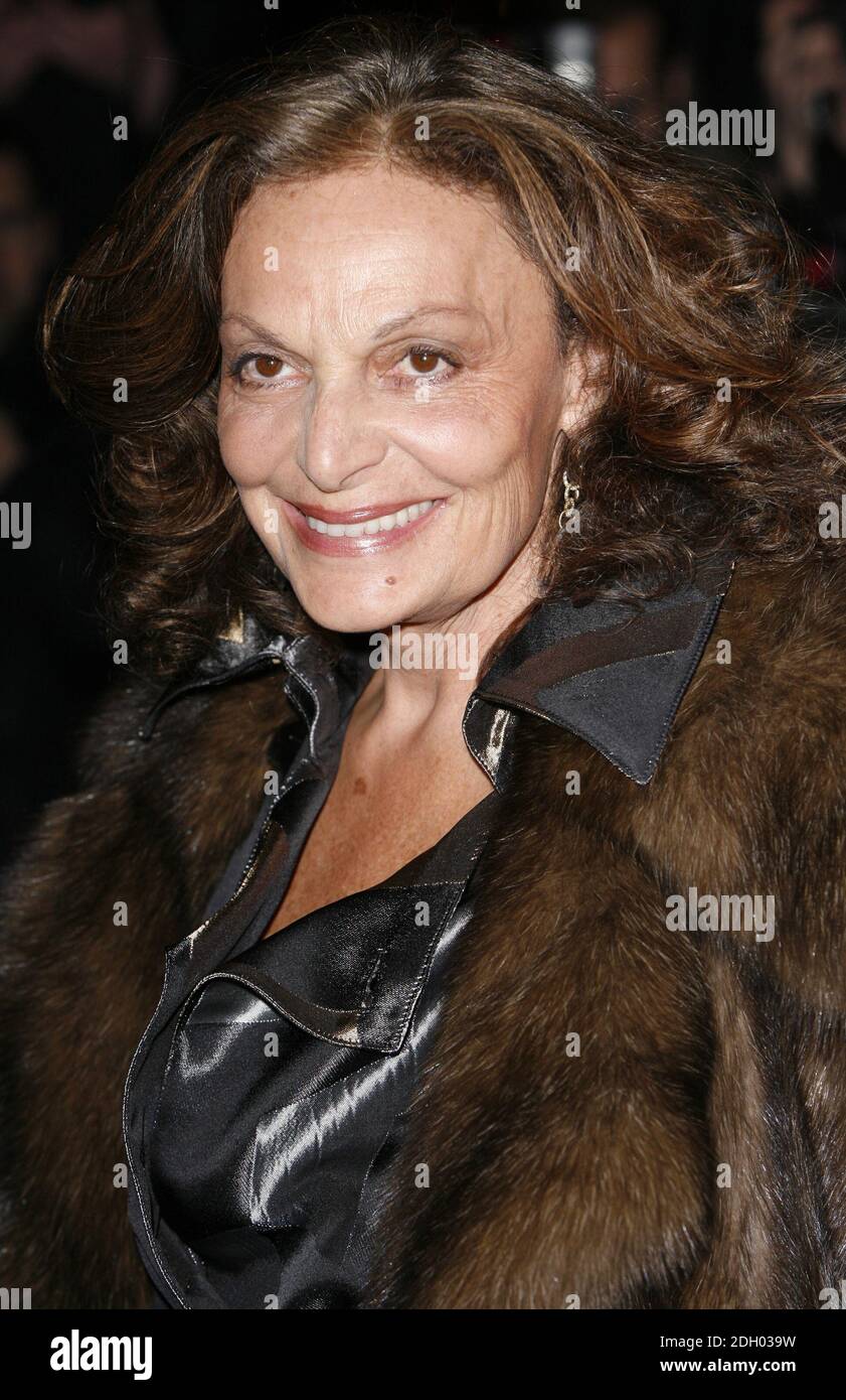 Diane Von Furstenburg arriving at the Burberry and Vanity Fair ...