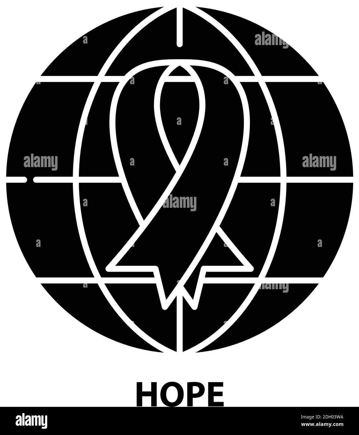 hope icon, black vector sign with editable strokes, concept ...
