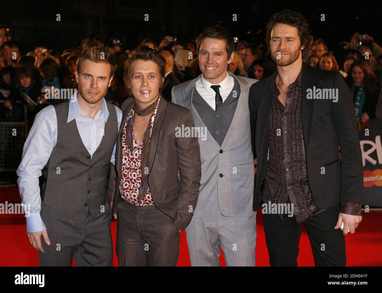 Boy band Take That arriving at the Brit Awards 2008, Earls Court ...