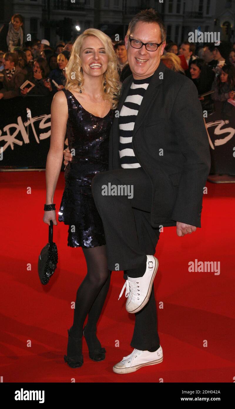 Vic Reeves and Nancy Sorrell arriving at the Brit Awards 2008, Earls ...