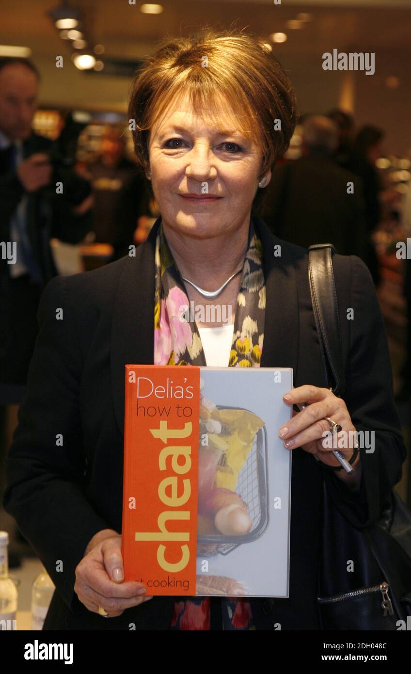 Delia smith signs copies book how to cheat cooking hi-res stock ...