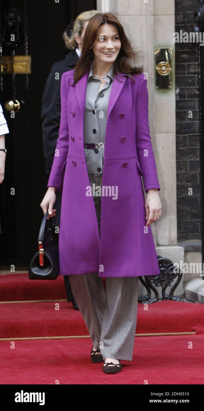 Carla Bruni-Sarkozy, as she arrives at 10 Downing Street in London ...